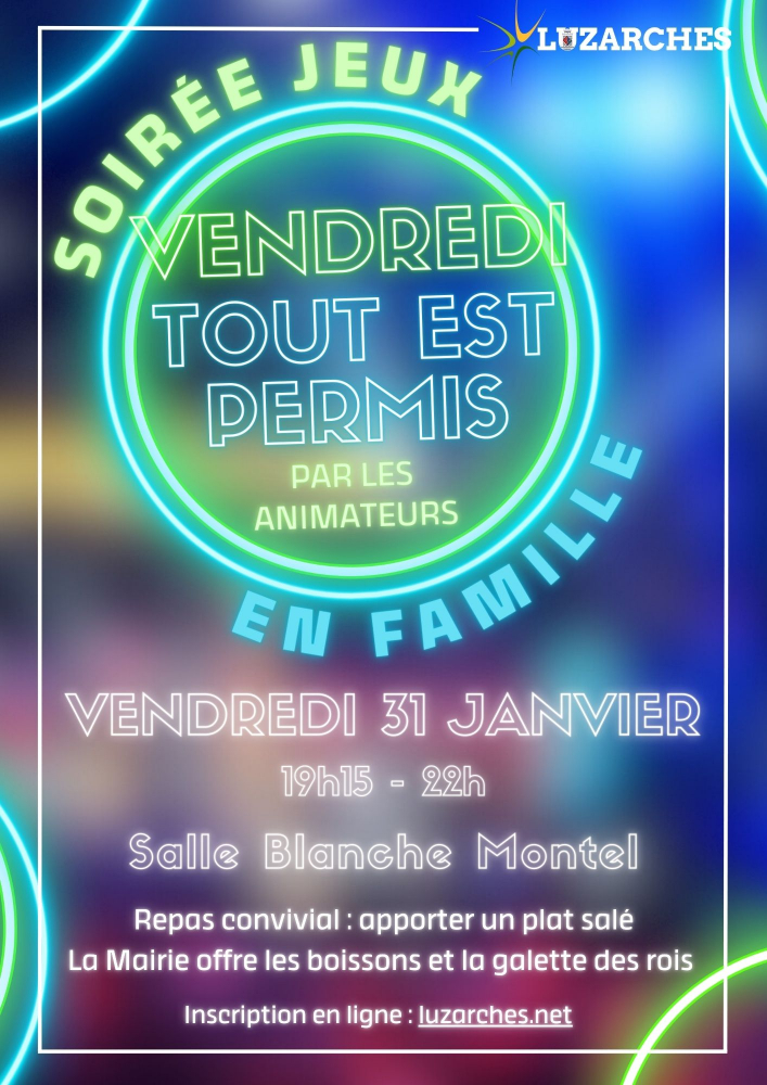 SOIRÉE JEUX - VENDREDI TOUT EST PERMIS | Luzarches SOIRÉE JEUX - VENDREDI TOUT EST PERMIS | Luzarches